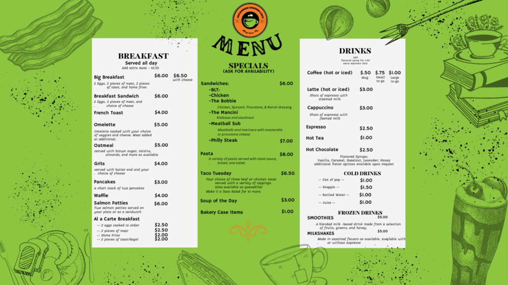 Menu | Uncommon Grounds Cafe